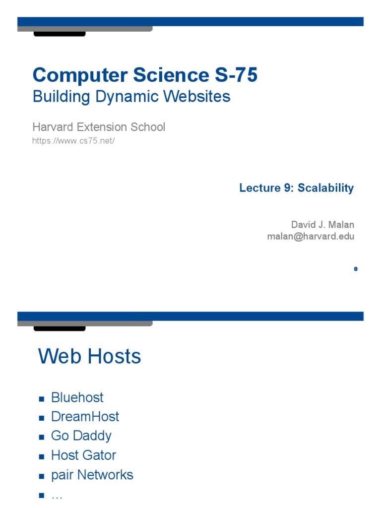 Computer Science S-75: Building Dynamic Websites | PDF | My Sql | Cache ...