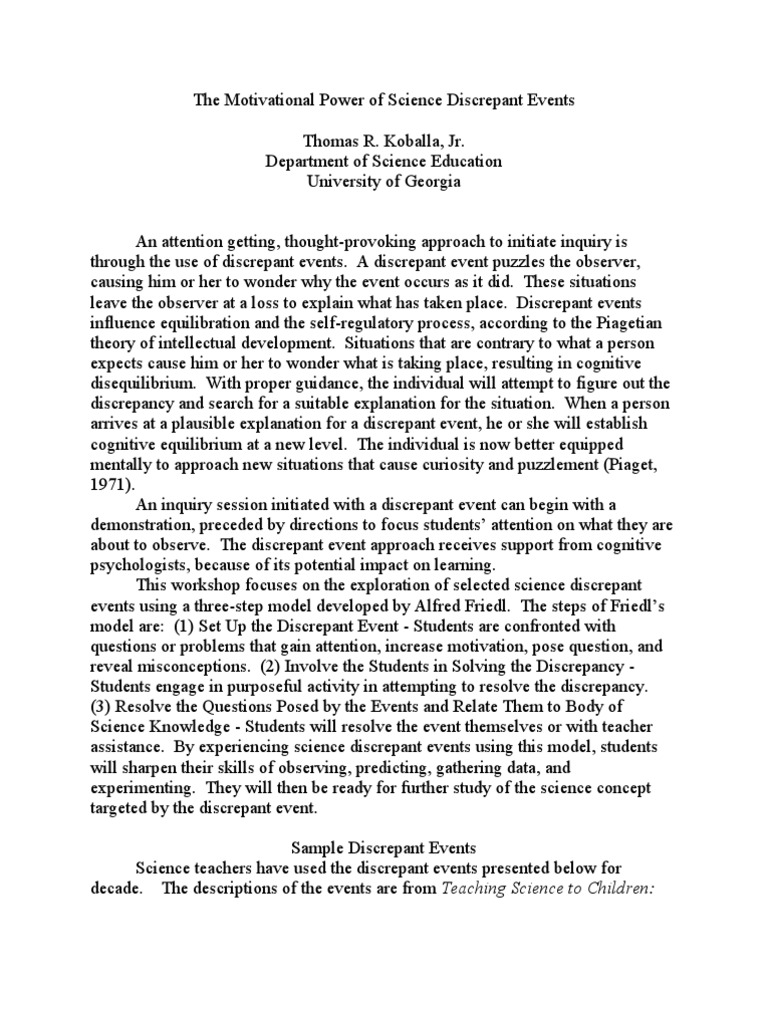The Motivational Power of Science Discrepant Events | PDF | Liquids ...