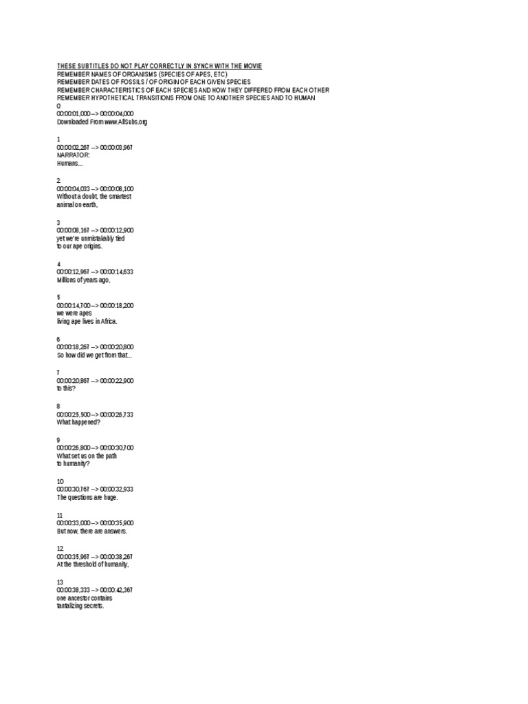 02 - Becoming Human - Birth of Humanity Edited For Evol Fall2010 | PDF ...