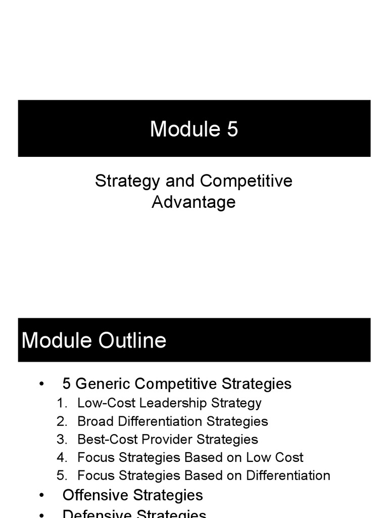 Module 5 - Strategy and Competitive Advantage | PDF | Competitive ...