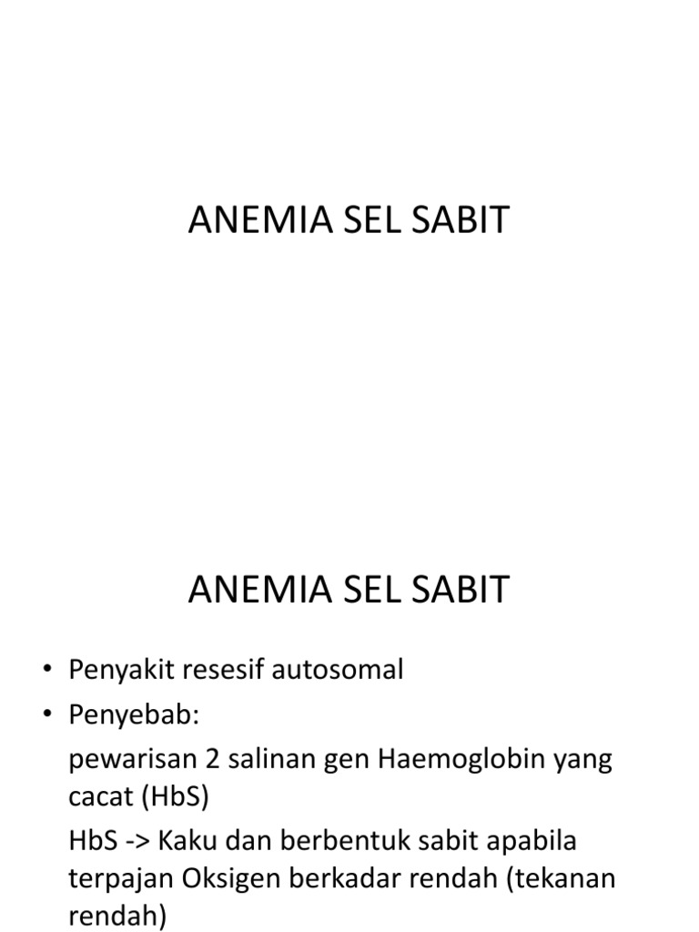 Anemia Sel Sabit | PDF