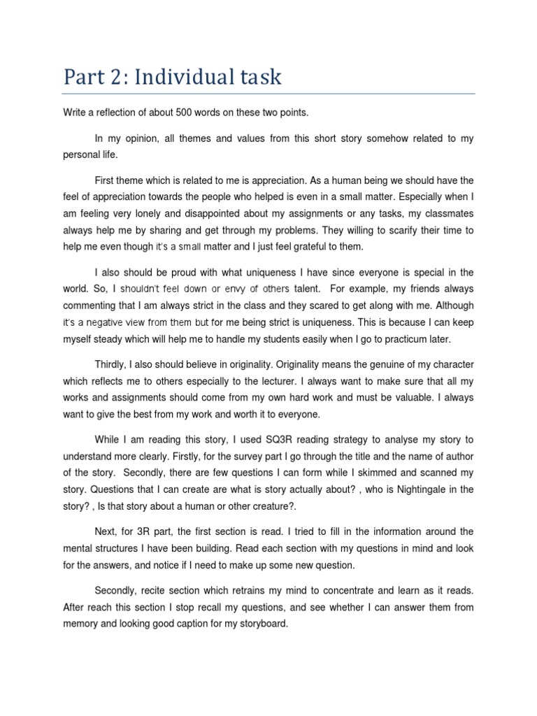 Part 2: Individual Task | PDF | Cognition | Psychological Concepts