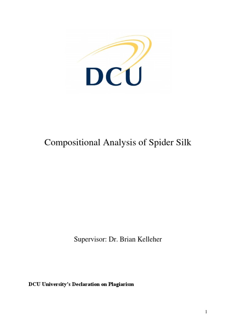 Compositional Analysis of Spider Silk | PDF | Gas Chromatography–Mass ...