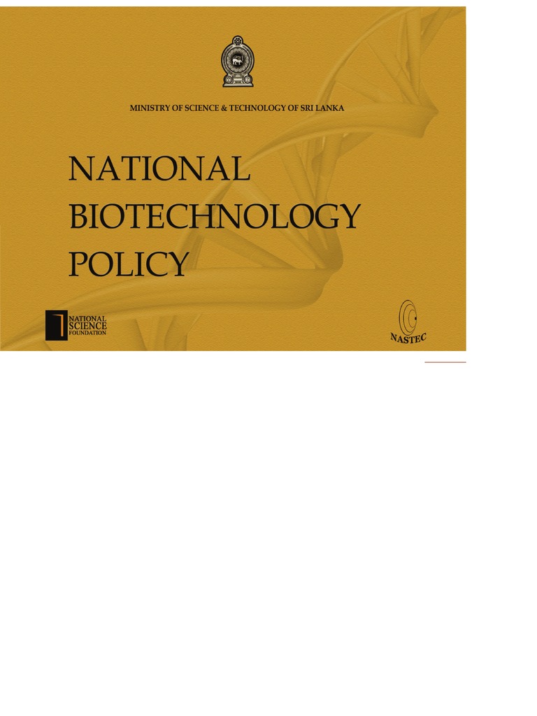 Biotechnology Policy | PDF | Biotechnology | Biodiversity