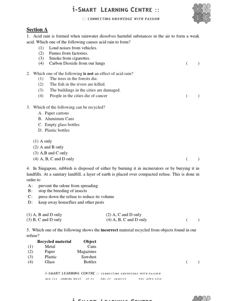 P6 Man and Environment Worksheet (Student Copy) | PDF | Atmosphere Of ...