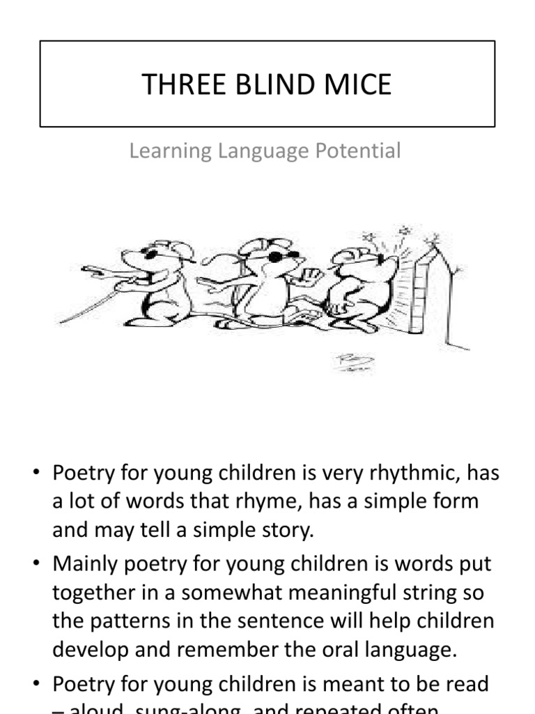 Three Blind Mice: Learning Language Potential | PDF