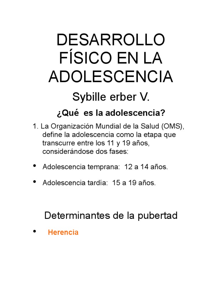 Desarrollo Físico en La Adolescencia | PDF | Pubertad | Adolescencia