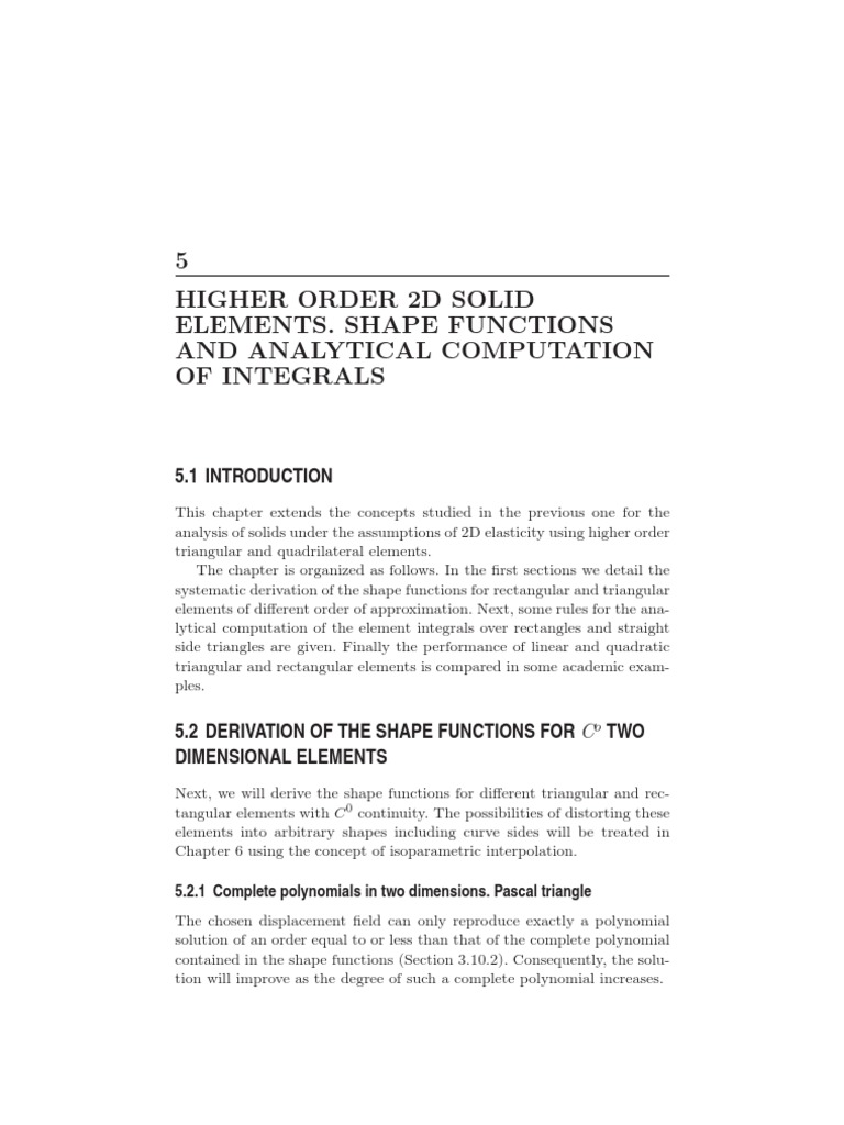 Higher Order 2D Solid Elements. Shape Functions and | PDF | Triangle ...