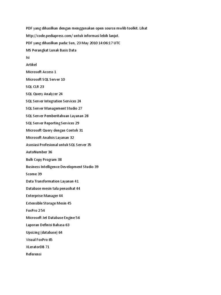 PDF Yang Dihasilkan Dengan Menggunakan Open Source Mwlib Toolkit | PDF ...