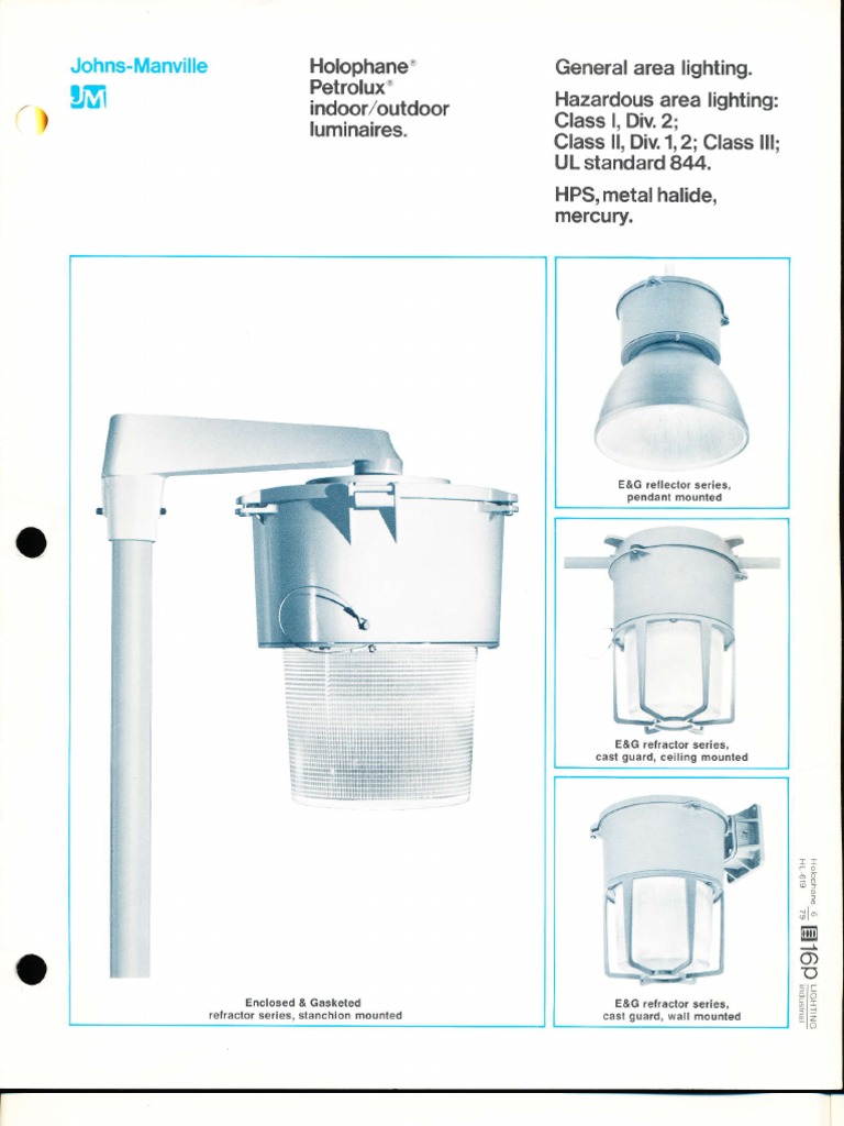 Holophane Petrolux Series Brochure 6-79 | PDF | Chemistry | Materials