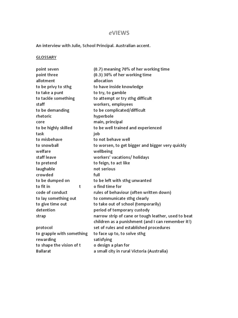 Australian Accent Listening Practice | PDF | Curriculum | Health Education