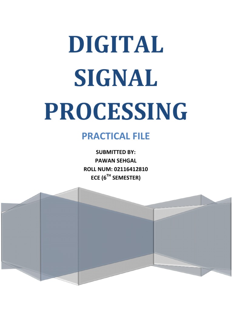 DSP File | PDF | Filter (Signal Processing) | Digital Signal Processing