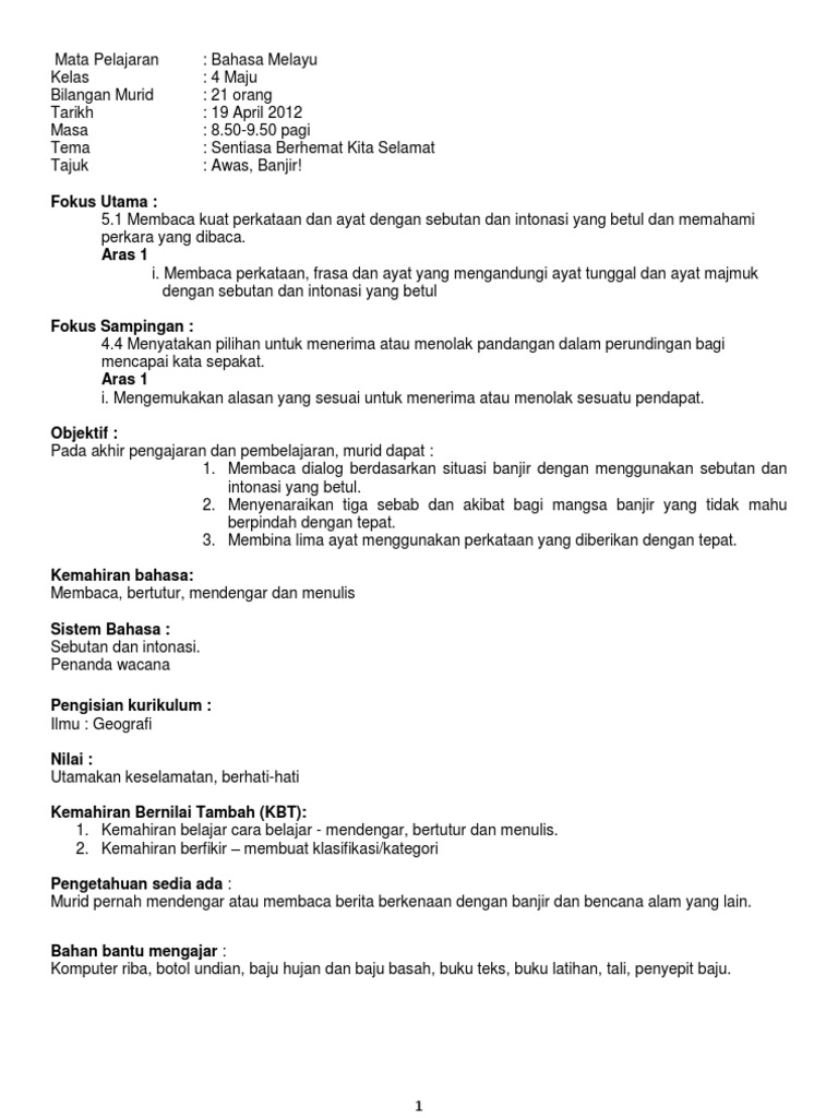 RPH BM 4M Awas Banjir | PDF