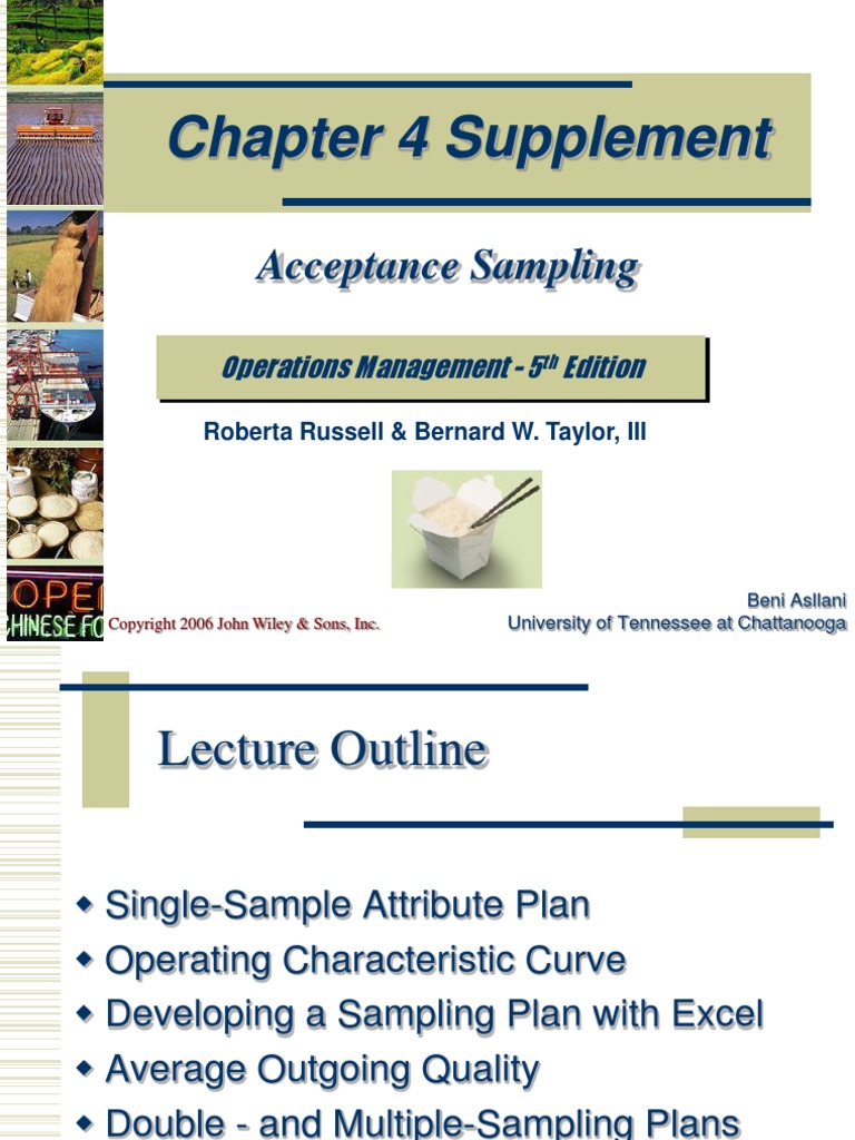Chapter 4 Supplement: Acceptance Sampling | PDF | Statistics | Teaching ...