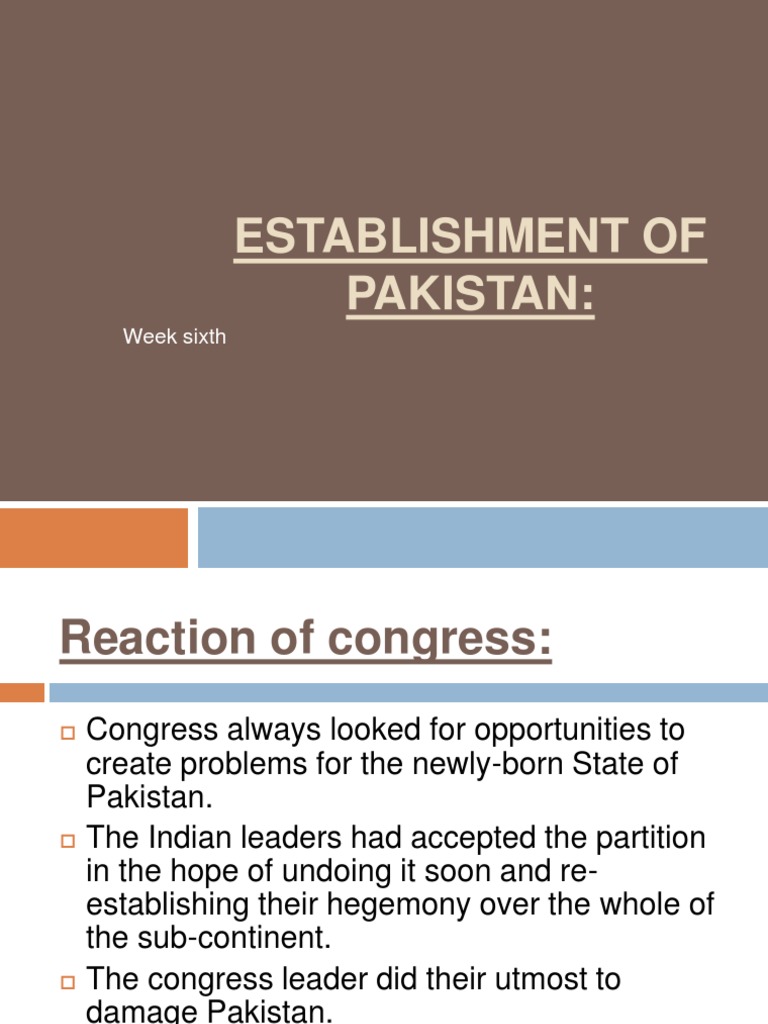 Establishment of Pakistan | Partition Of India | Pakistan