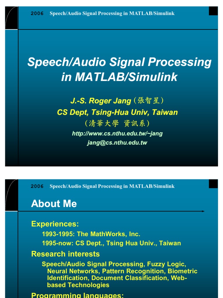 Audio Processing in Matlab Simulink | Download Free PDF | Signal ...