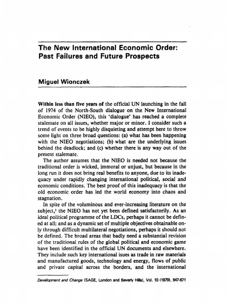 New International Economic Order | PDF | United Nations Conference On ...