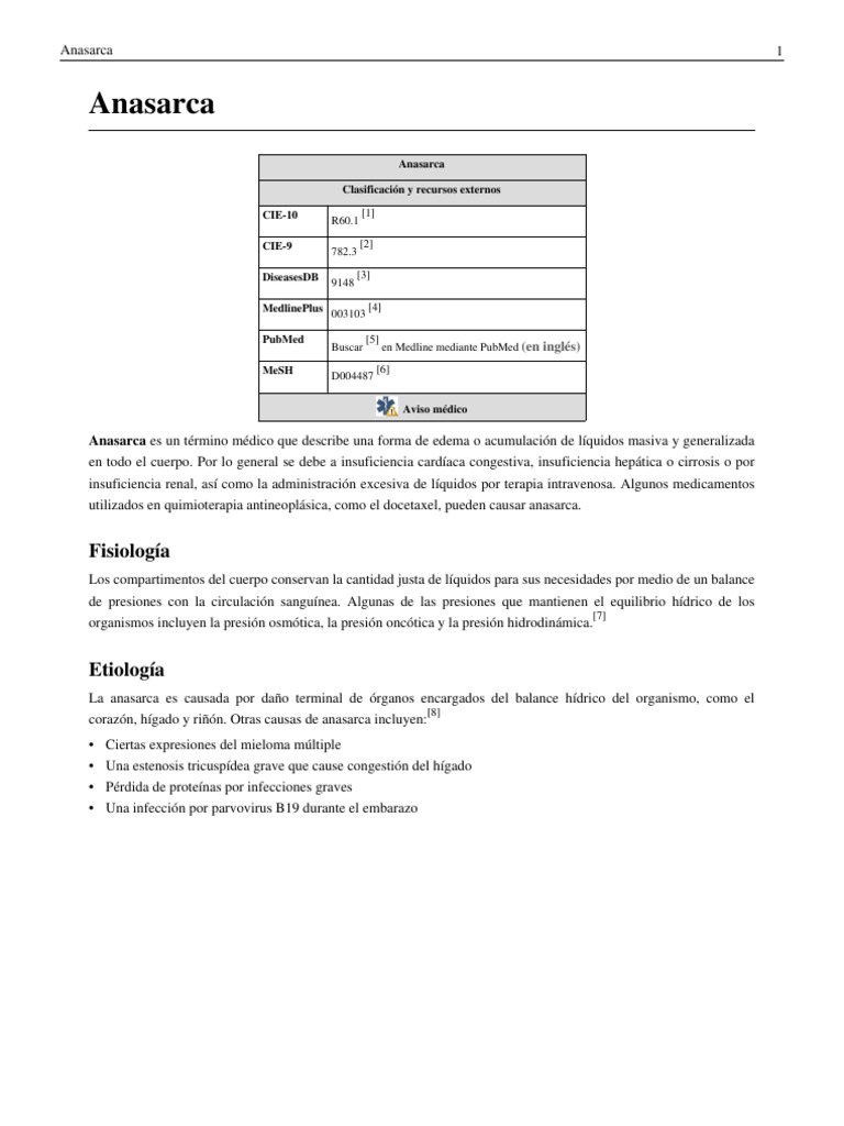 Anasarca PDF | PDF | Especialidades Medicas | Medicina CLINICA