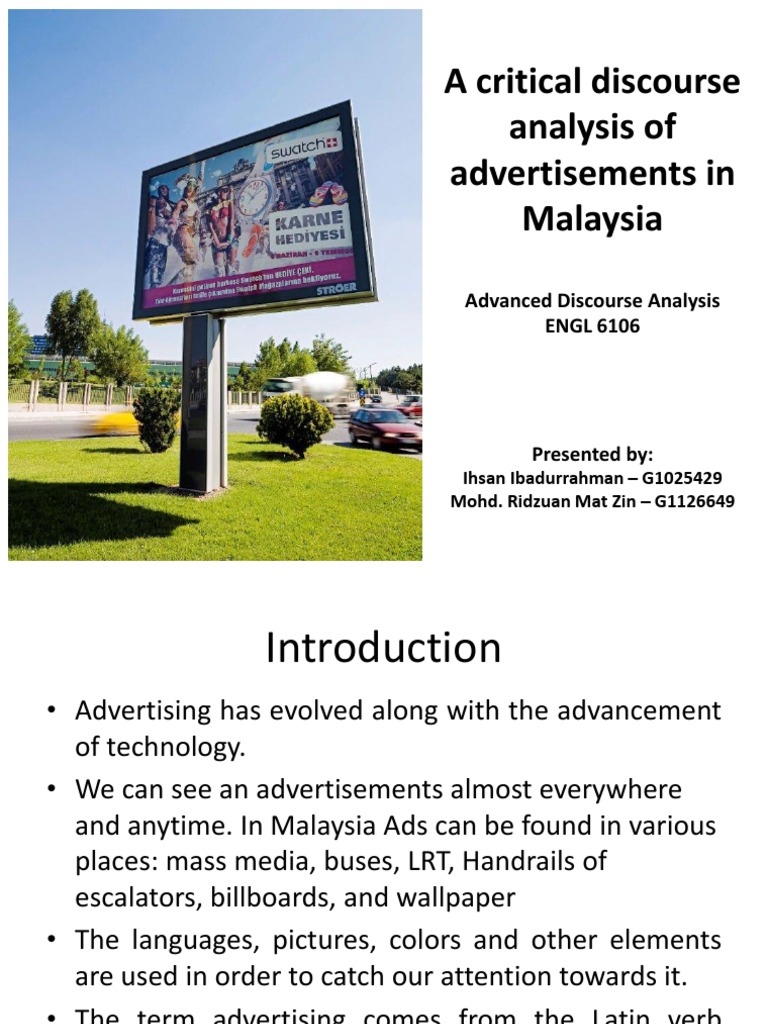 Discourse Analysis of Malaysian Ads | PDF | Advertising | Linguistics