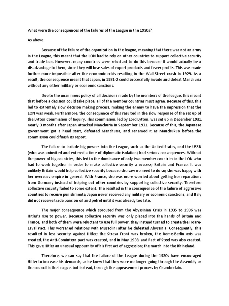 League of Nations Failures 1930s | PDF | Global Conflicts | Foreign Policy