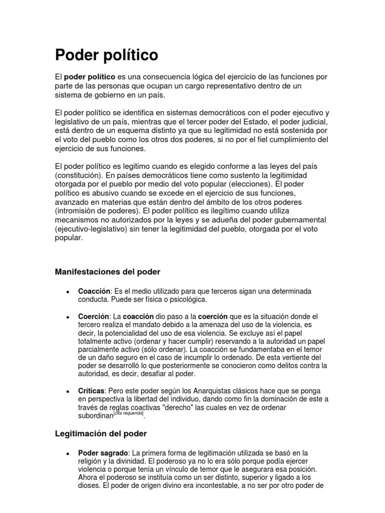 Tipos de Poderes | PDF | Poder (social y político) | Science