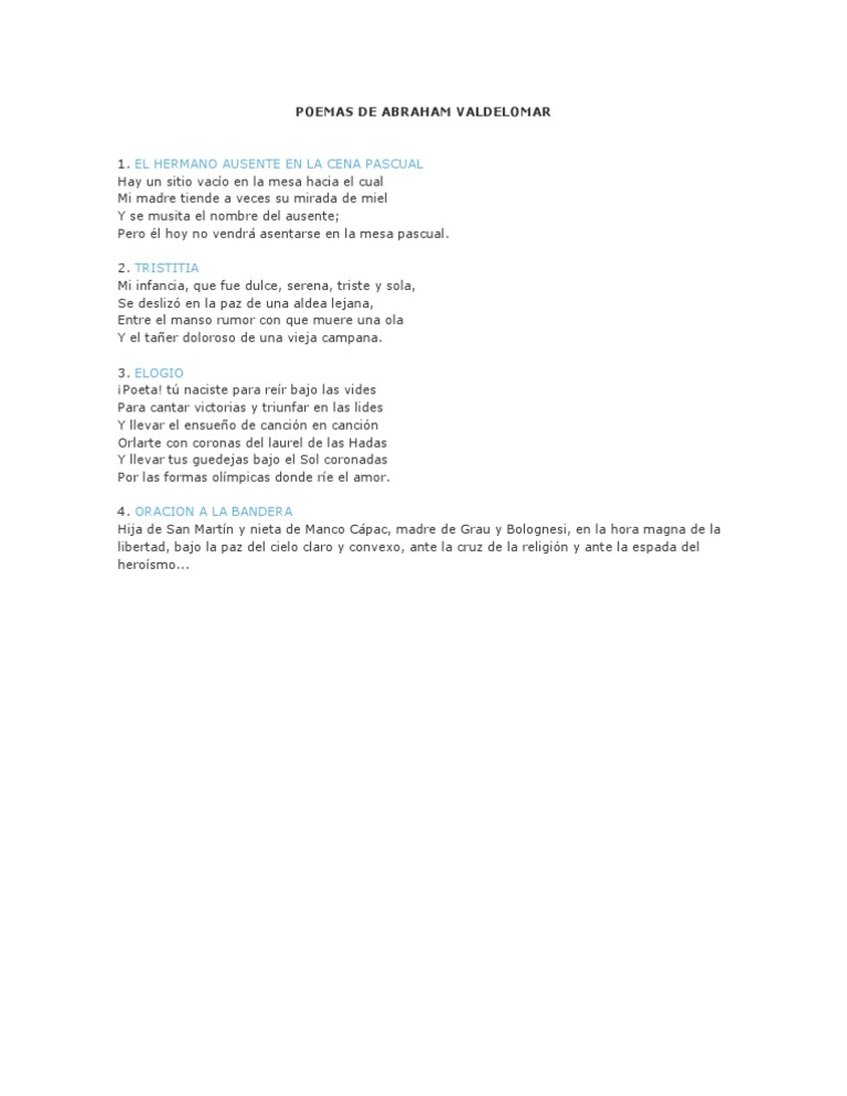 Poemas de Abraham Valdelomar | PDF