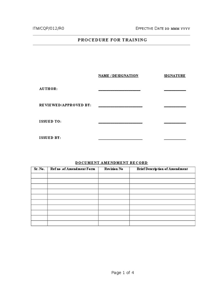 Employee Training Procedure Manual | PDF | Employment | Business