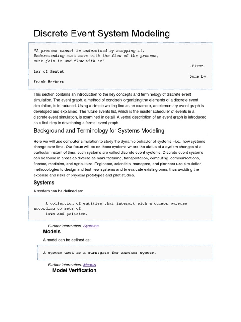 Modeling Discrete Event Systems An Introduction To Event Graphs And The Future Events List 4938