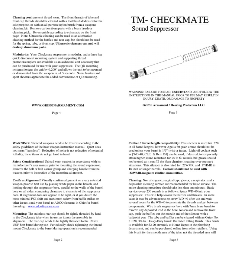 Checkmate TM 2013 .22lr Manual. | PDF | Firearms | Projectile Weapons