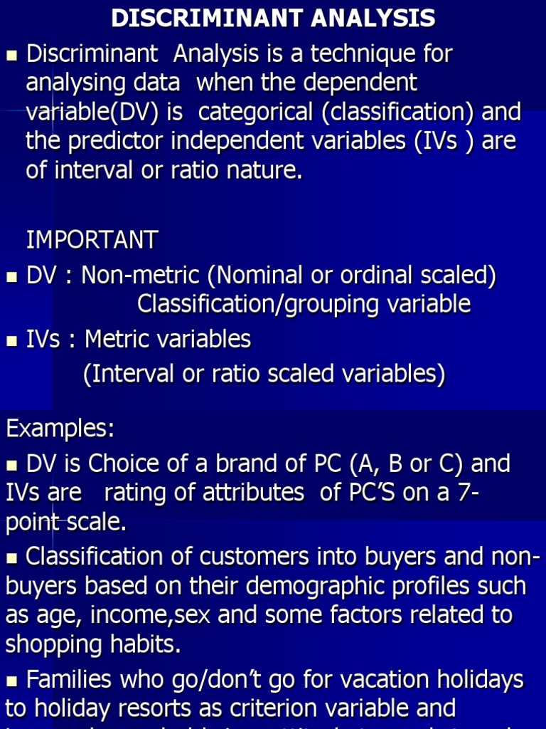 Understanding Segmentation and Predicting Group Membership through Discriminant Analysis | PDF ...