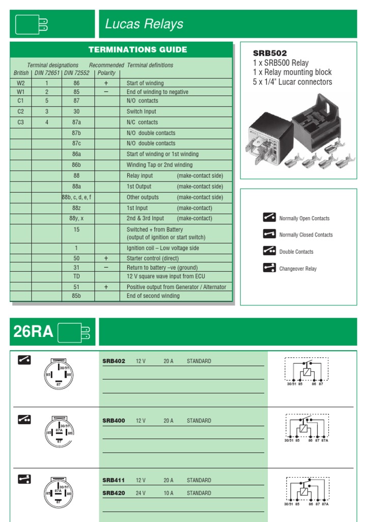 Lucas Relays Etc | PDF | Switch | Battery (Electricity)