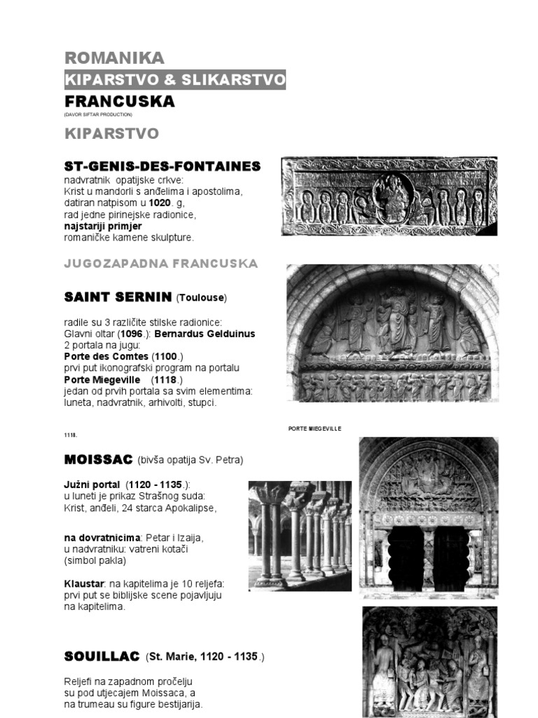 Romanika - Kiparstvo I Slikarstvo - Francuska | PDF