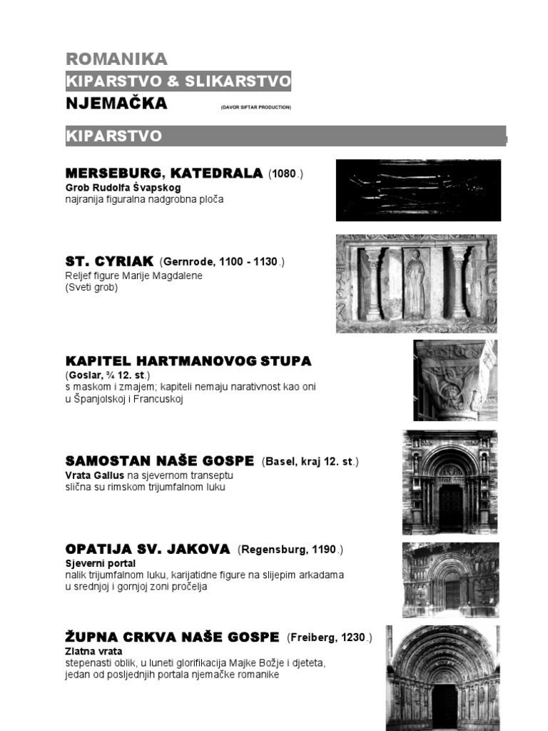 Romanika - kiparstvo i slikarstvo - Njemačka | PDF