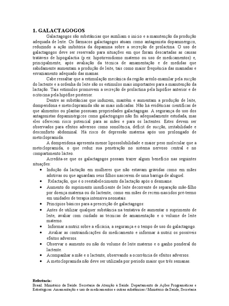 Galactogogos Manual AM MS | PDF | Amamentação | Leite