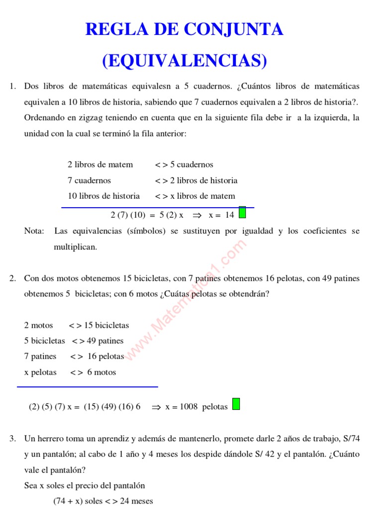 15_regla de Conjunta Ejercicios Resueltos de Razonamiento Matematico de Nivel Medio PDF Descarga ...