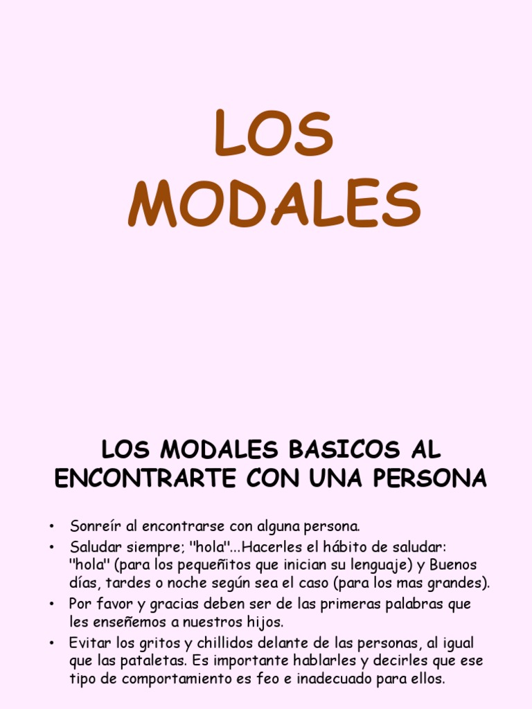 Modales Esenciales para Niños | PDF | Ocio