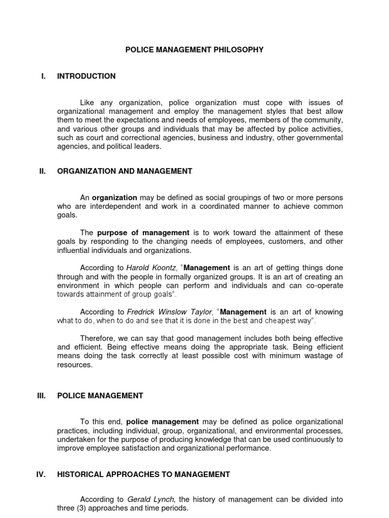 Police Management Leadership Styles | PDF | Leadership | Action ...