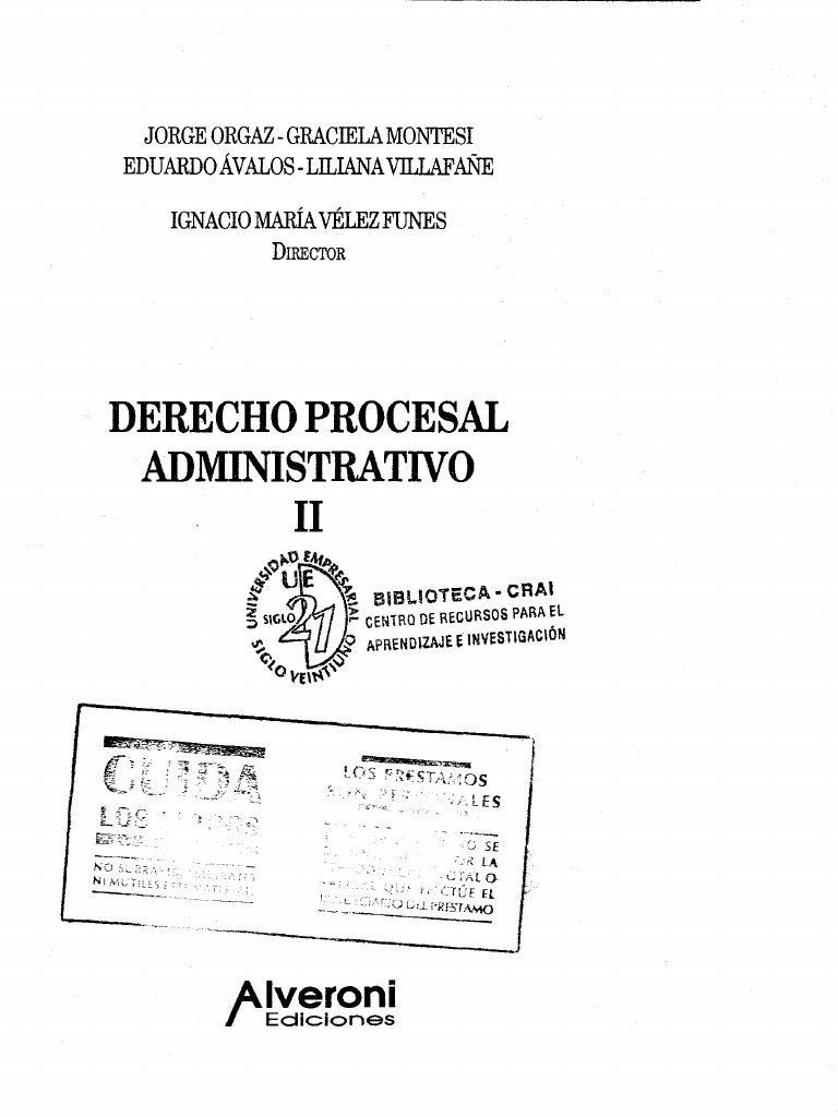 Derecho Procesal Administrativo - Ignacio Maria Velez Funes | PDF ...