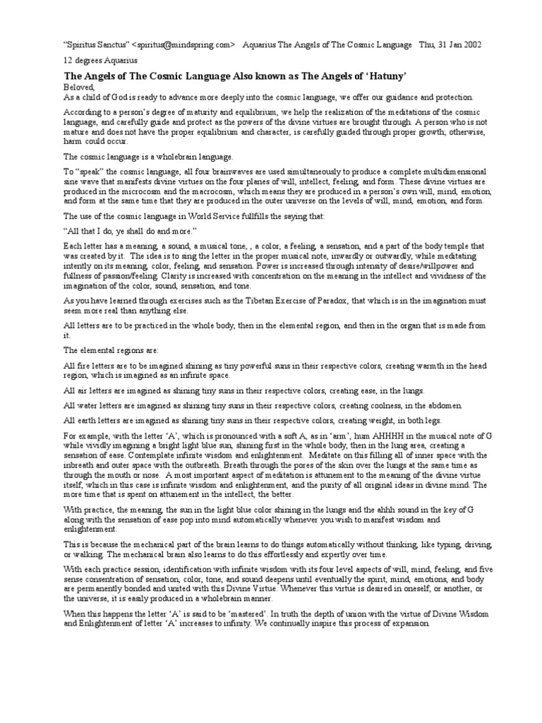 Ang. of Cosmic Language | PDF | Rapid Eye Movement Sleep | Meditation