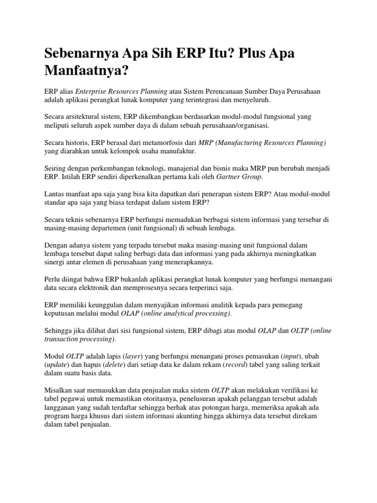 Erp Erp Erp TUGAS TUGAS TUGAS | PDF