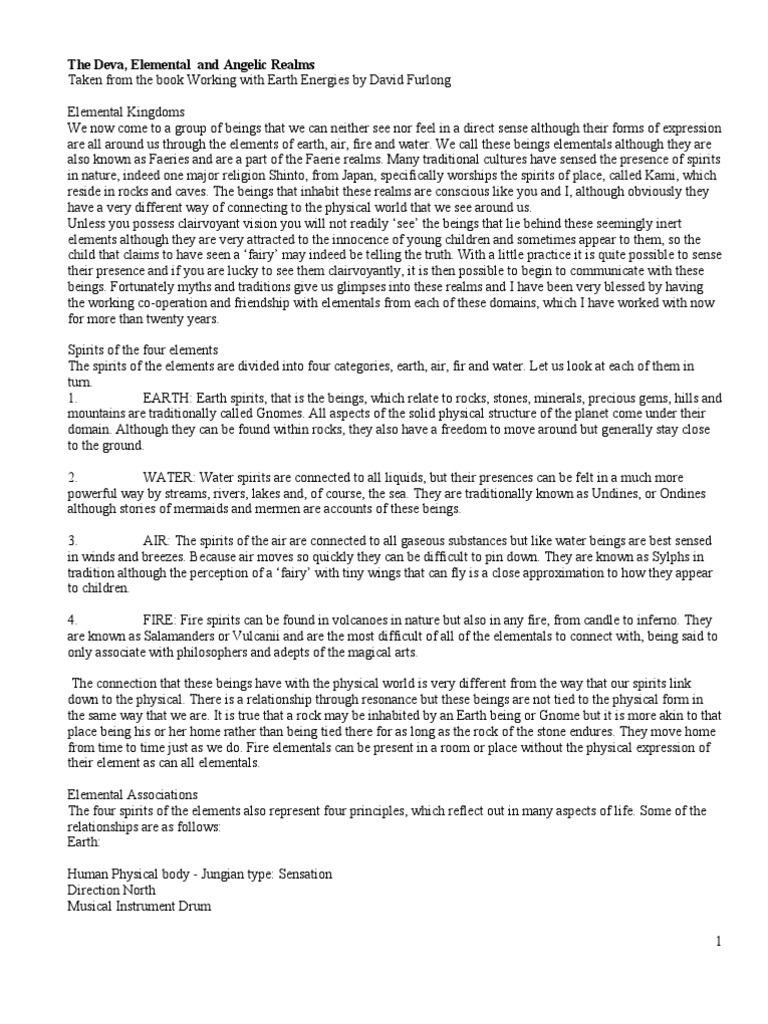 The Deva Elemental and Angelic Kingdom | PDF | Religion And Belief ...