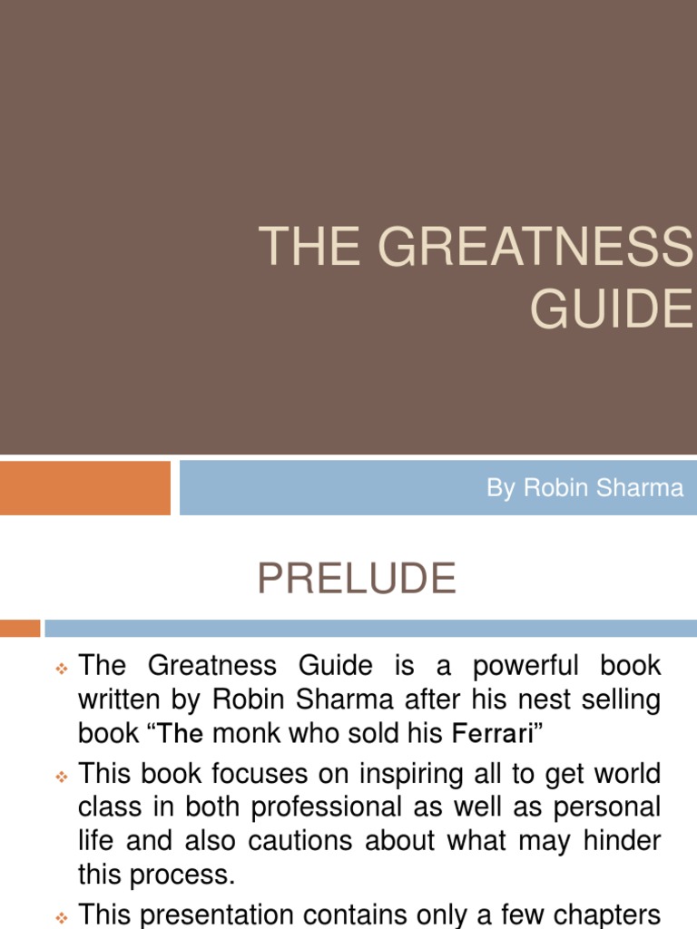 The Greatness Guide - Part I | PDF