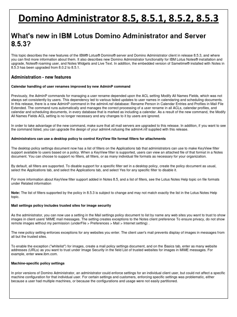 Domino Administrator | PDF | Ibm Notes | Proxy Server