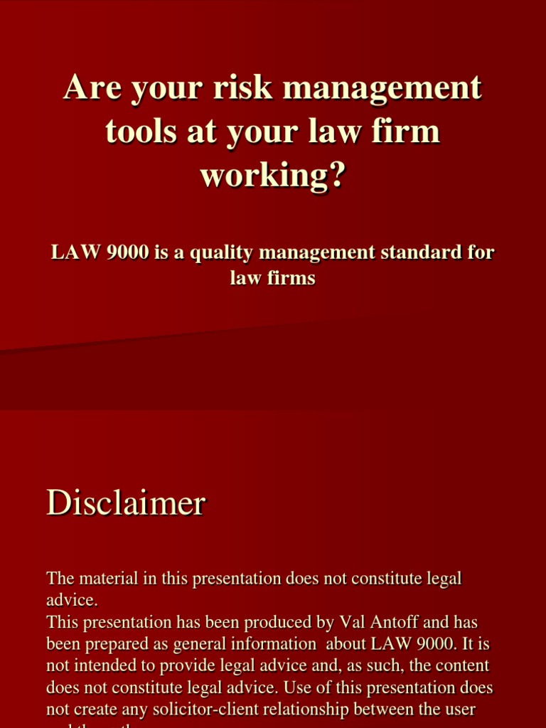 Are The Risk Management Tools at Your Law Firm Working? | PDF | Risk ...