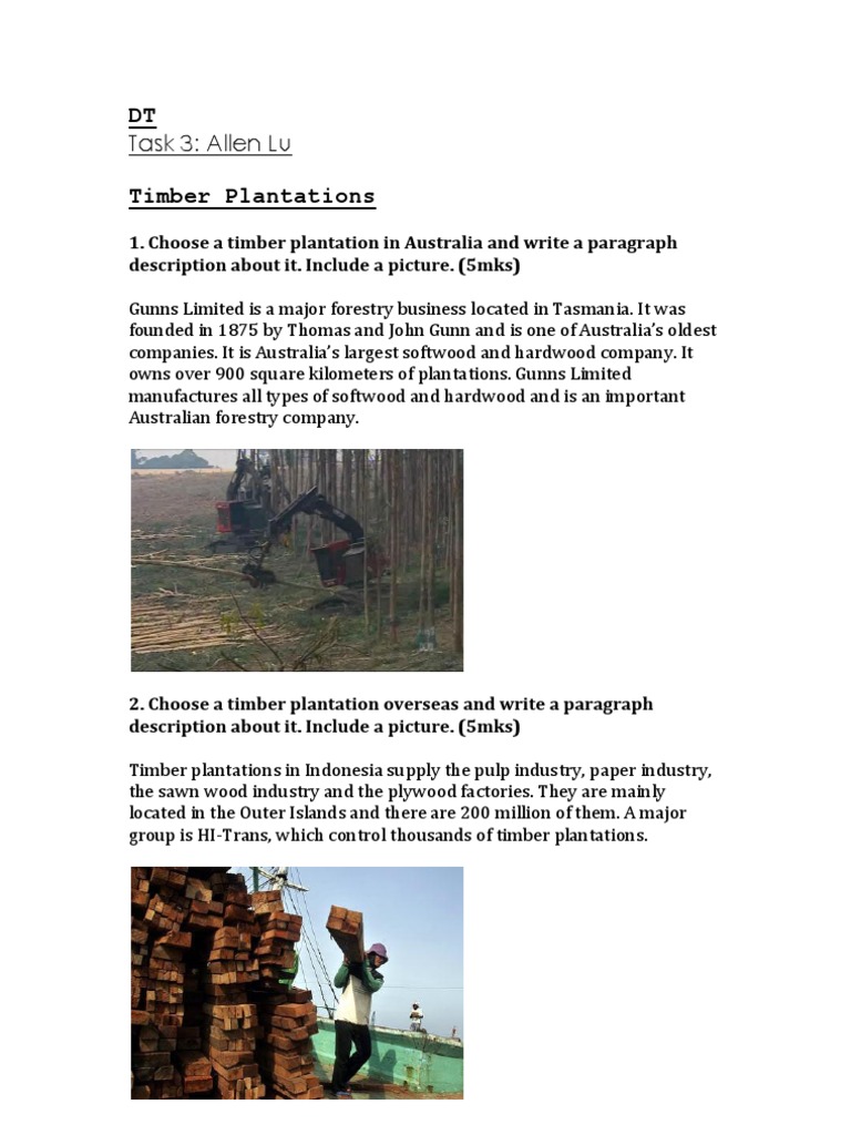 Overview of Timber Plantations in Australia and Indonesia | PDF ...