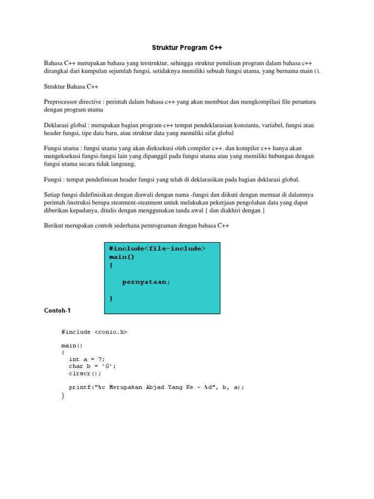 Struktur Program C | PDF | Metode & Bahan Ajar | Komputer
