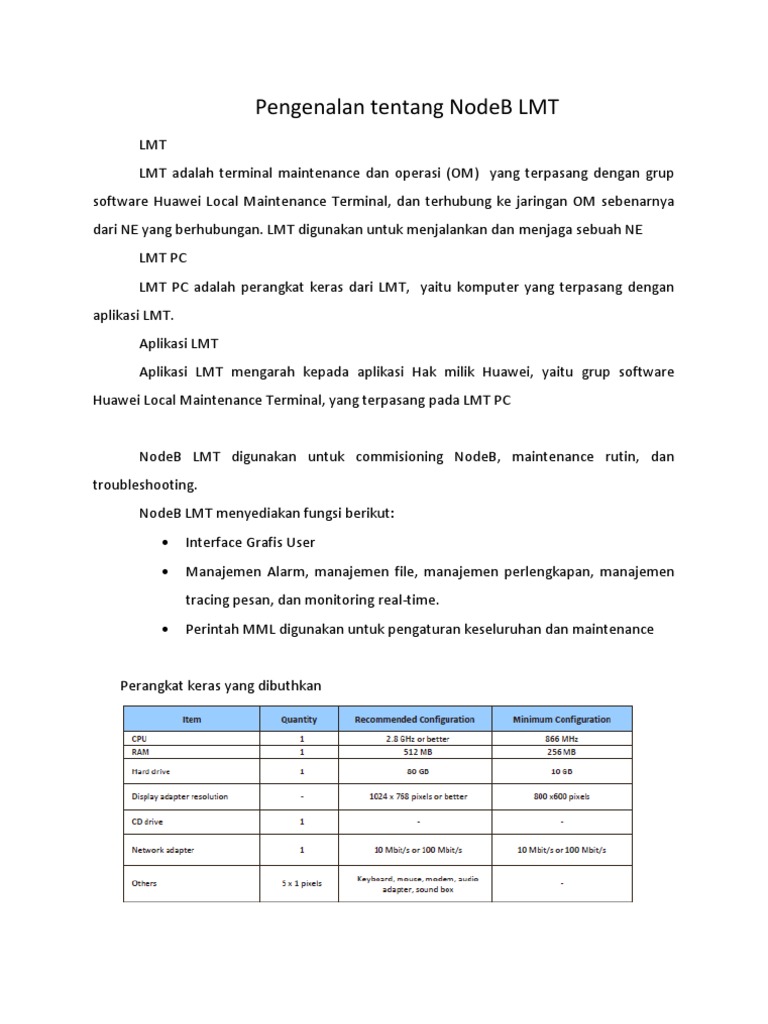 Pengenalan Tentang NodeB LMT | PDF