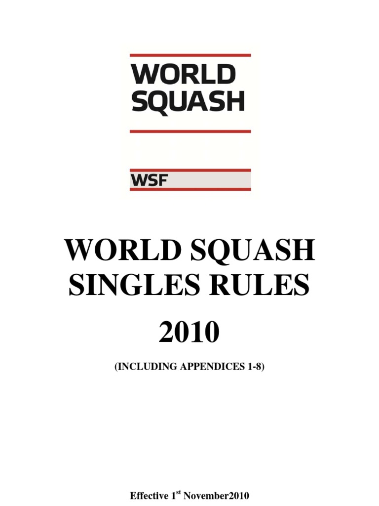 World Squash Rules | PDF | Referee | Sports