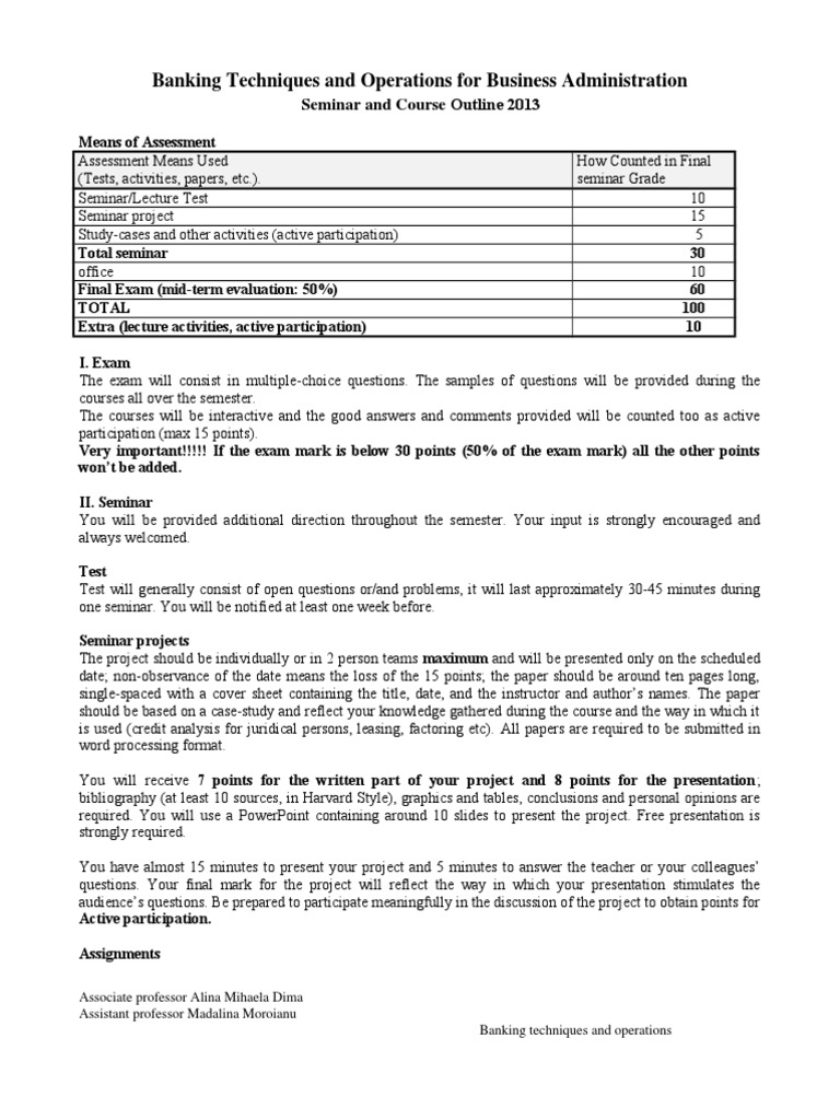 Banking Techniques and Operations For Business Administration | PDF ...