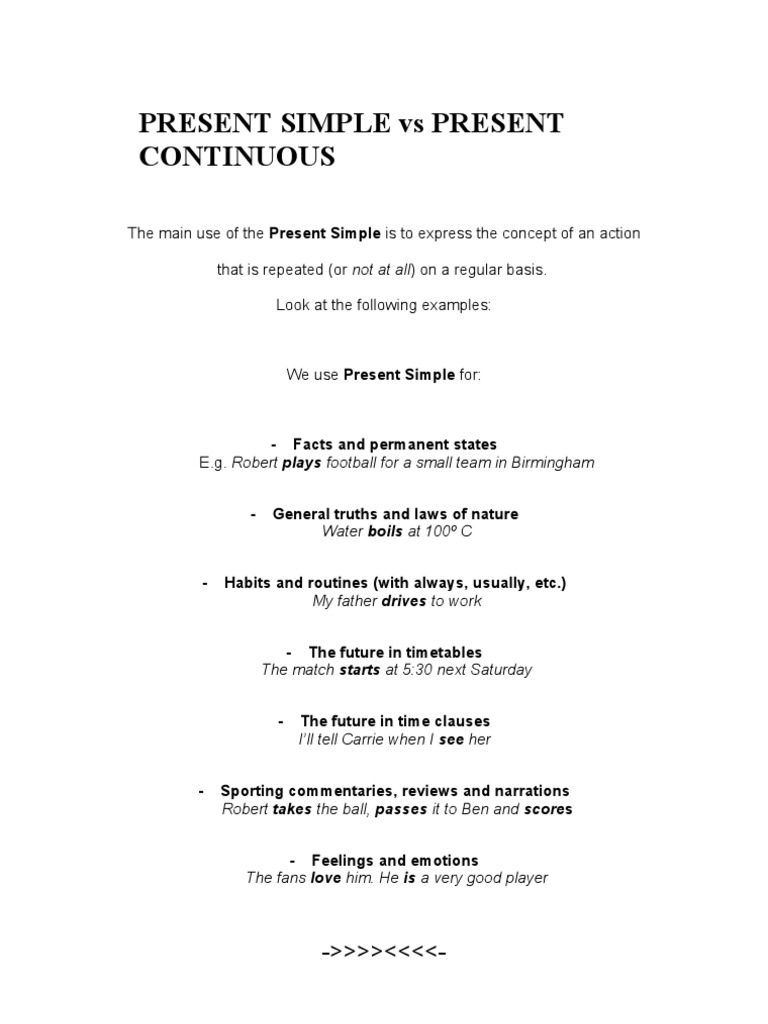 Present Simple vs Present Continuous | PDF | English Language | Onomastics